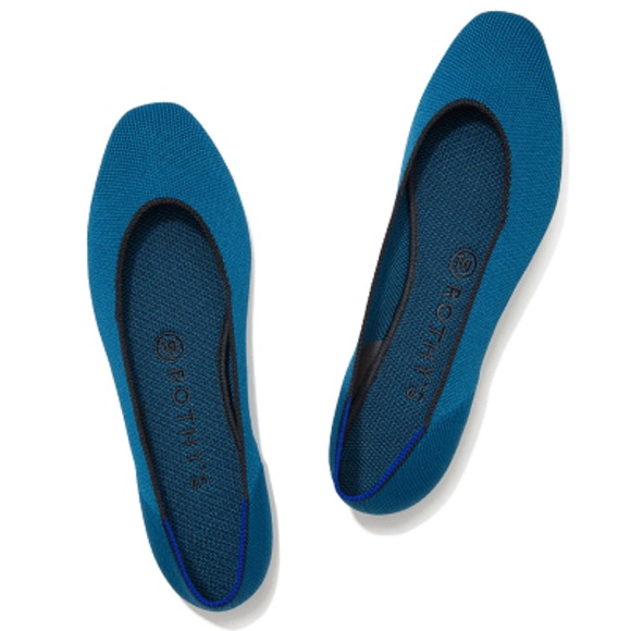 Rothy's | Shoes | Rothys The Square Toe In Pacific Blue Flat Teal Woven ...